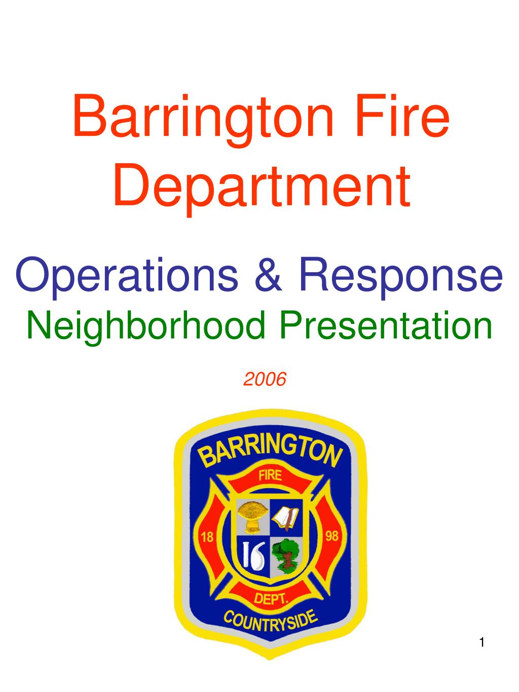 PPT - Barrington Fire Department PowerPoint Presentation, free download ...