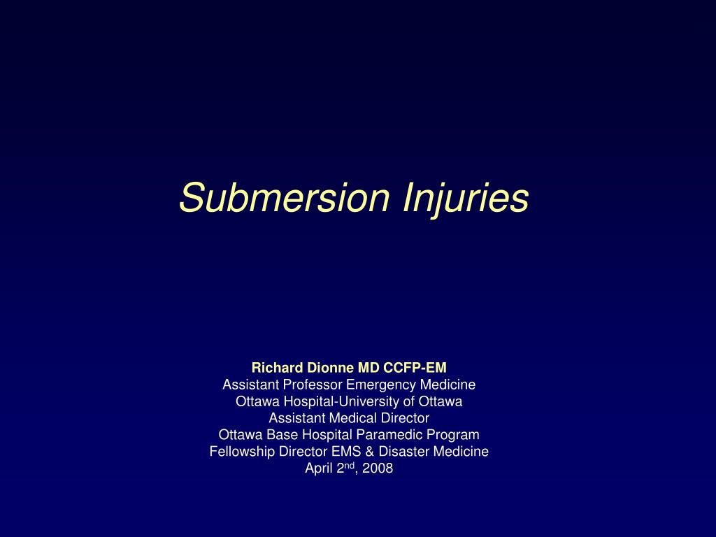 PPT - Submersion Injuries PowerPoint Presentation, free download - ID ...