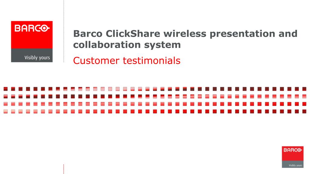 PPT - Barco ClickShare wireless presentation and collaboration system ...