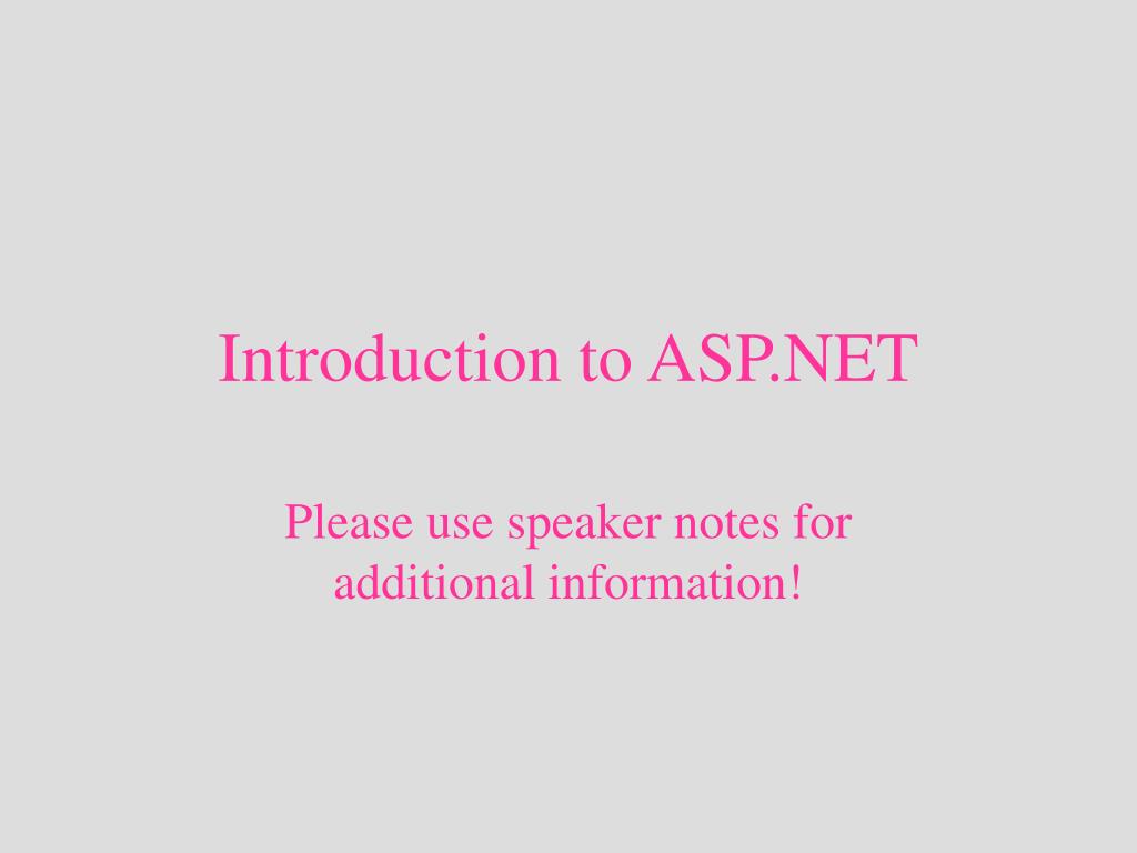 PPT - Introduction to ASP.NET PowerPoint Presentation, free download ...