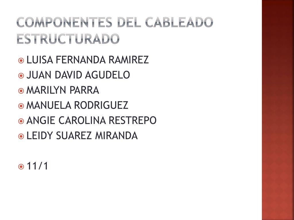 PPT - COMPONENTES DEL CABLEADO ESTRUCTURADO PowerPoint Presentation ...