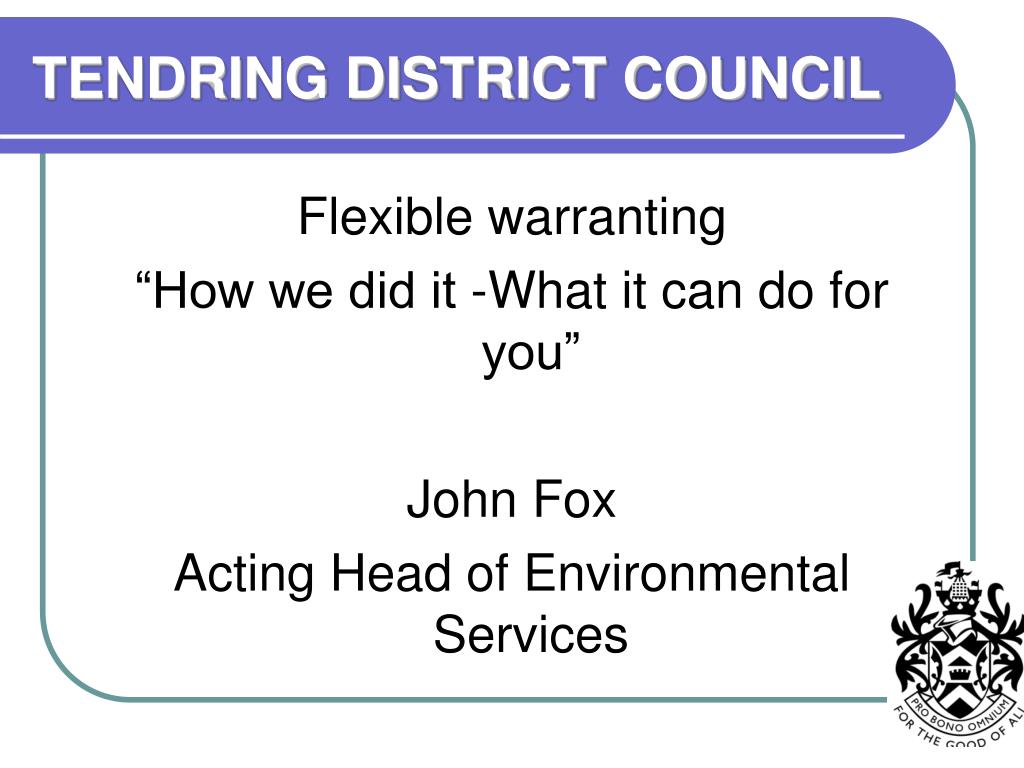 PPT - TENDRING DISTRICT COUNCIL PowerPoint Presentation, free download ...