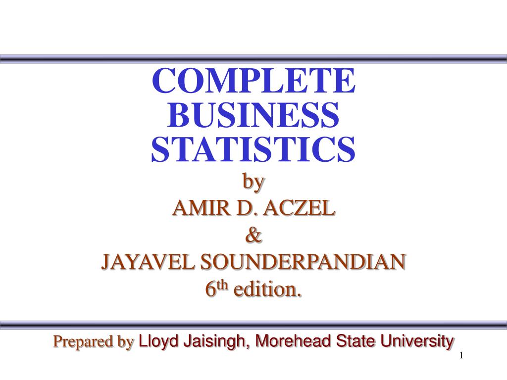 PPT - COMPLETE BUSINESS STATISTICS PowerPoint Presentation, free ...