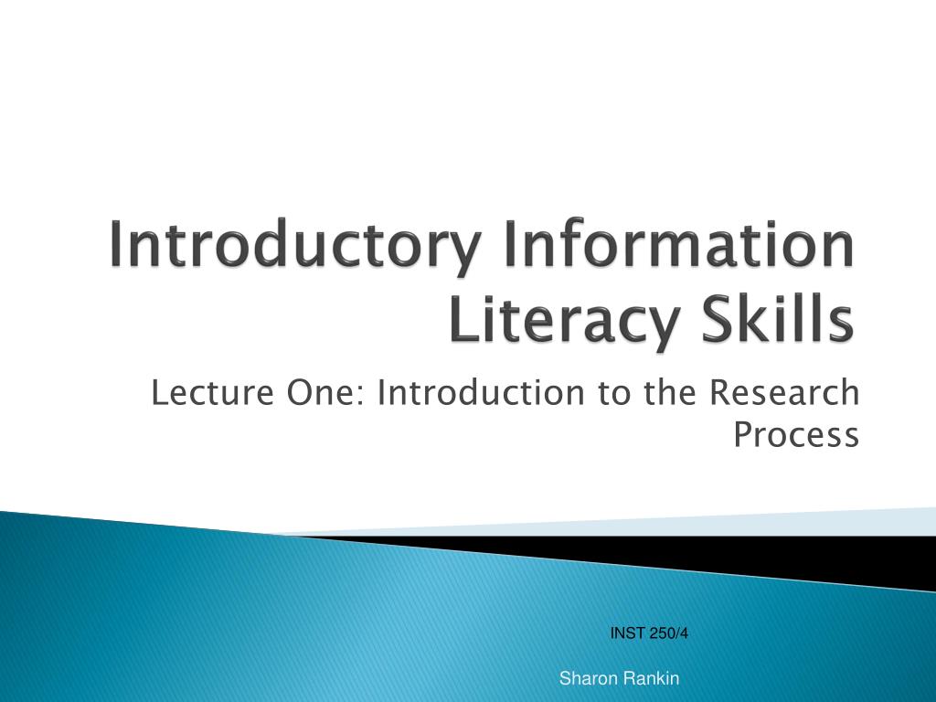 PPT - Introductory Information Literacy Skills PowerPoint Presentation ...