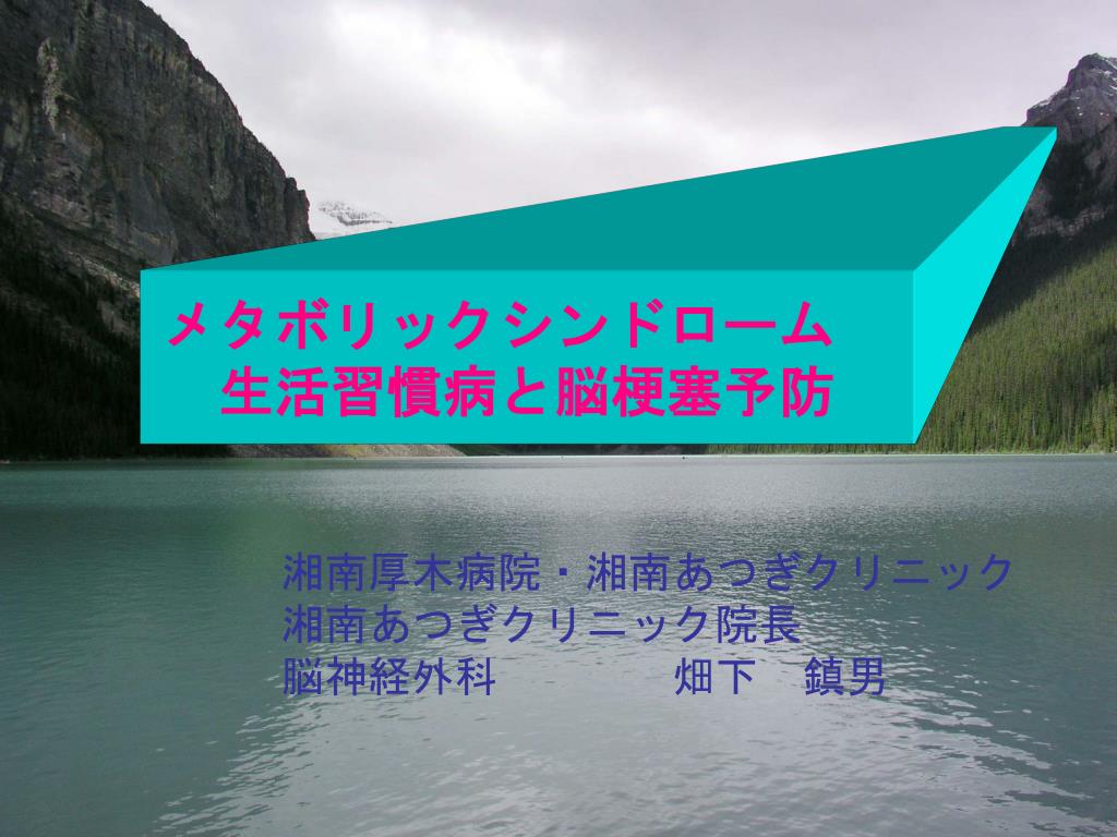 PPT - メタボリックシンドローム 生活習慣病と 脳梗塞予防 PowerPoint Presentation - ID:6428455