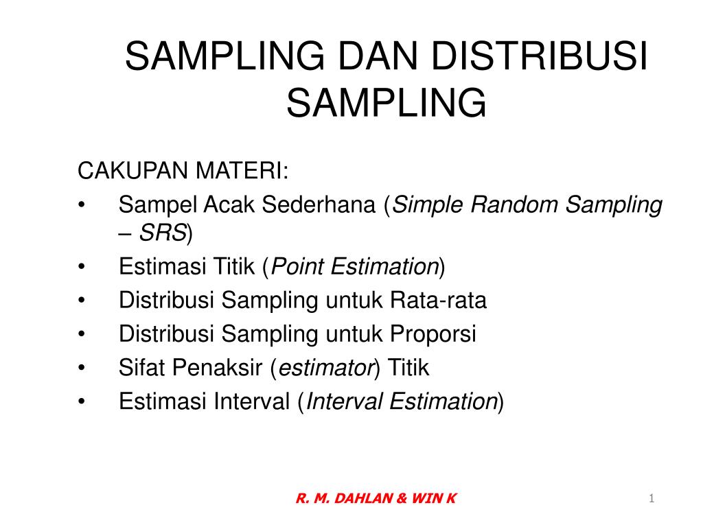 PPT - SAMPLING DAN DISTRIBUSI SAMPLING PowerPoint Presentation, free ...