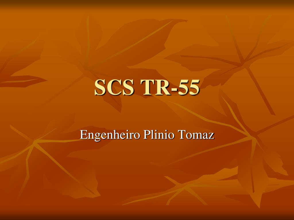 PPT - Hydrological Calculation Method TR-55: Peak Discharge Estimation ...