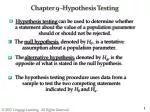 PPT - Chapter 7 Hypothesis Testing PowerPoint Presentation, free ...