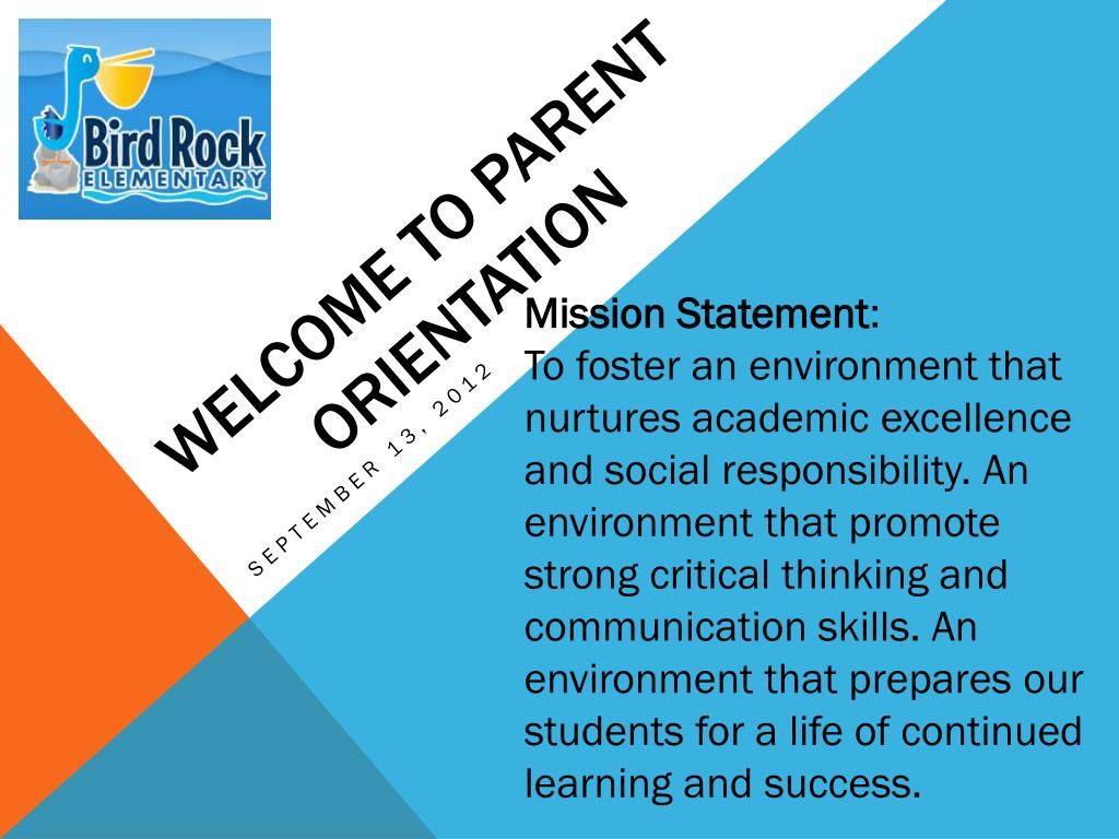 PPT - Welcome to Parent Orientation: Academic Excellence & Social ...