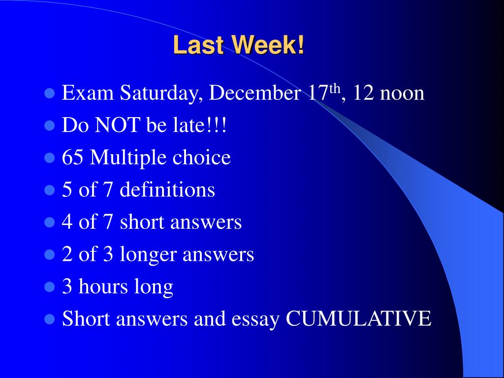 PPT - Last Week! PowerPoint Presentation, free download - ID:6445812