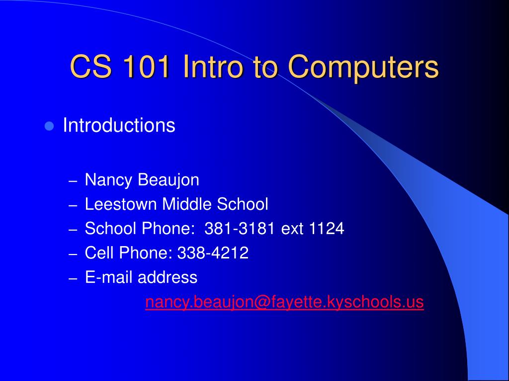 PPT - CS 101 Intro to Computers PowerPoint Presentation, free download ...