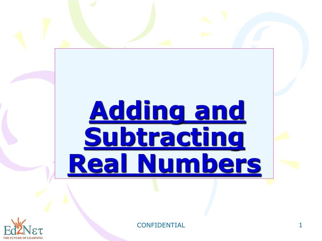 PPT - Adding and Subtracting Real Numbers PowerPoint Presentation, free ...