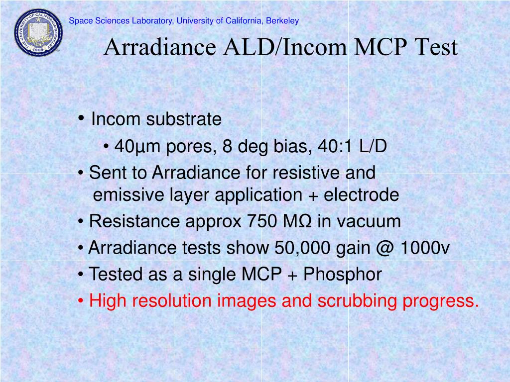 PPT - Arradiance ALD/Incom MCP Test PowerPoint Presentation, free ...