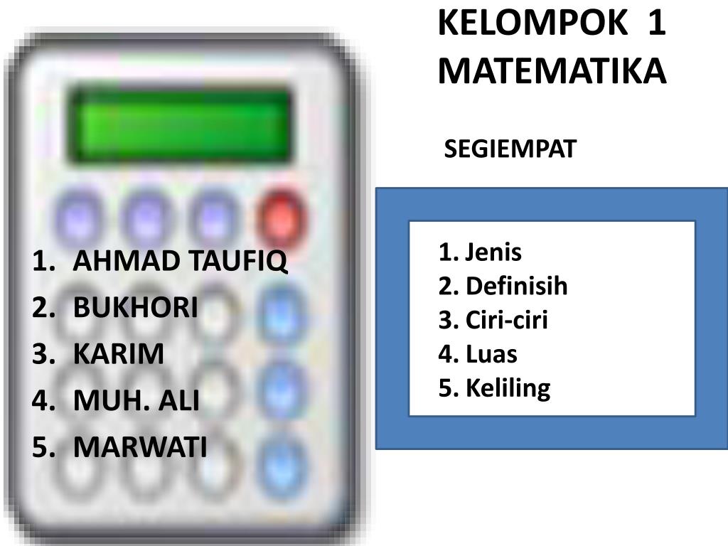 PPT - KELOMPOK 1 MATEMATIKA PowerPoint Presentation, free download - ID ...