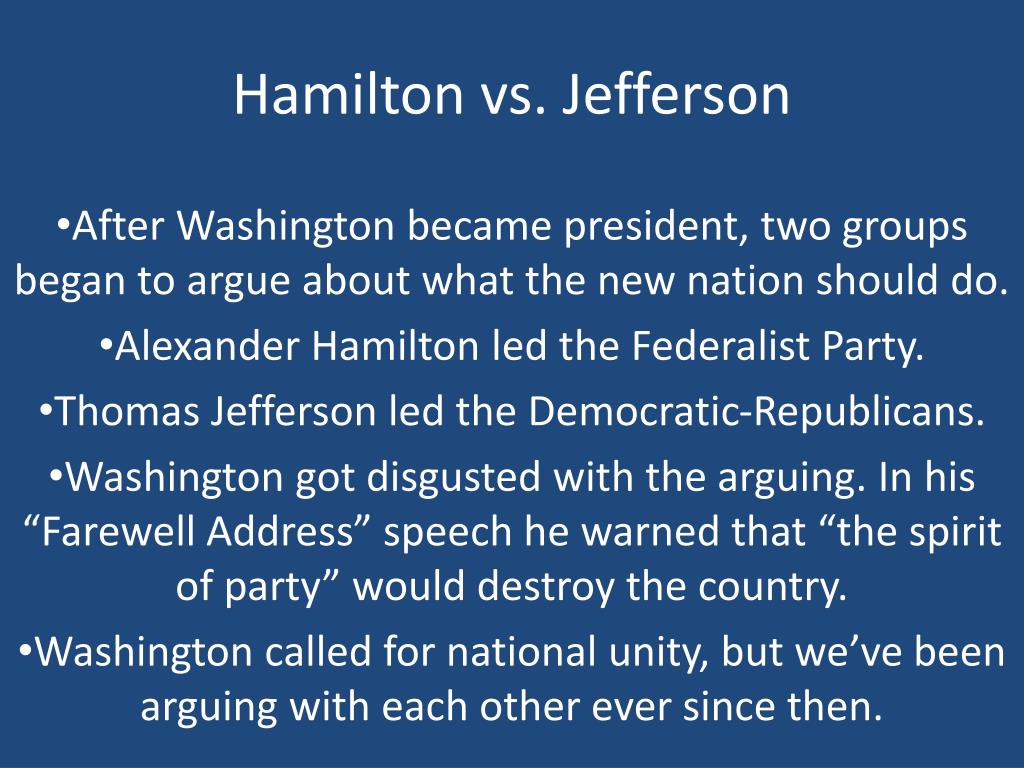 PPT - Hamilton vs. Jefferson PowerPoint Presentation, free download ...