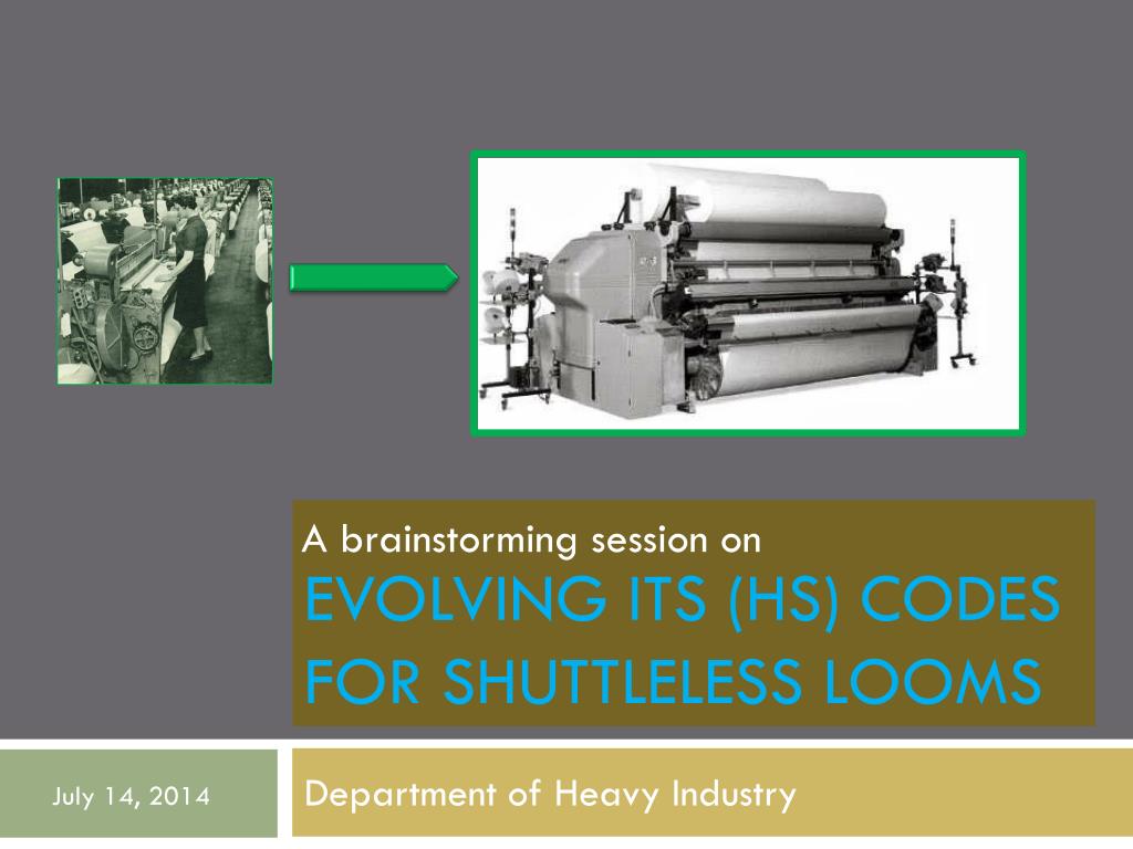 PPT - Evolving ITS (HS) Codes for Shuttleless Looms PowerPoint ...