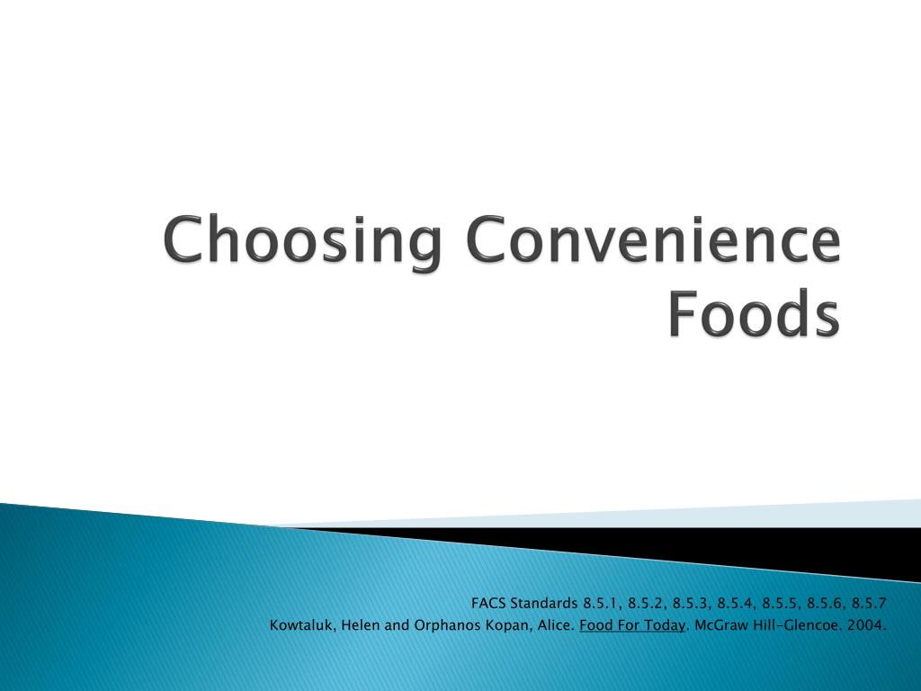 PPT - Choosing Convenience Foods PowerPoint Presentation, free download ...