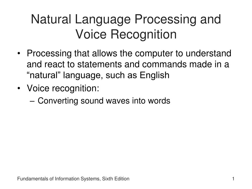 PPT - Natural Language Processing and Voice Recognition PowerPoint ...