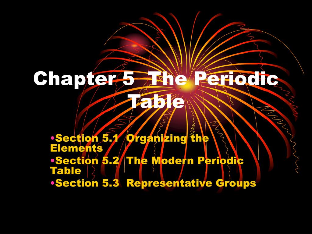 PPT - The Periodic Table: Organizing Elements and Predicting Properties ...