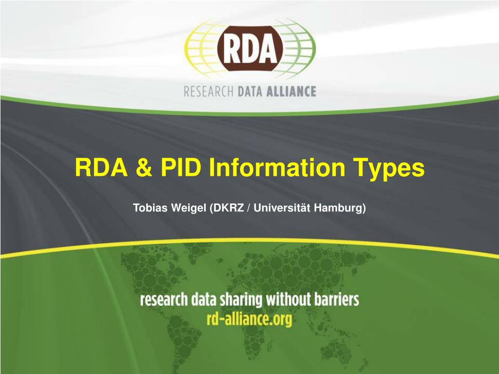 PPT - RDA & PID Information Types PowerPoint Presentation, free ...