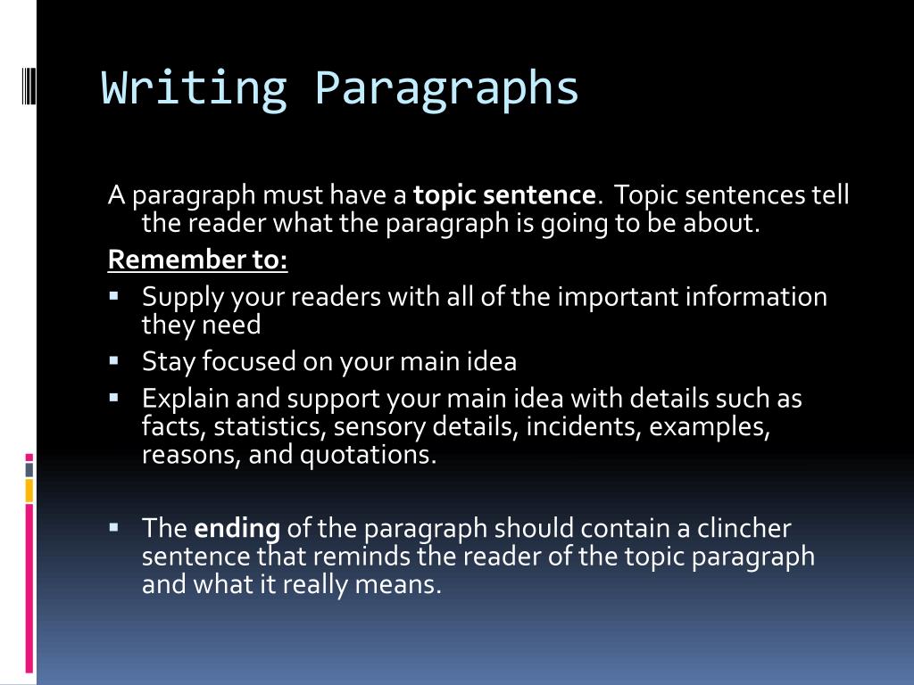 PPT - Writing Paragraphs PowerPoint Presentation, free download - ID ...