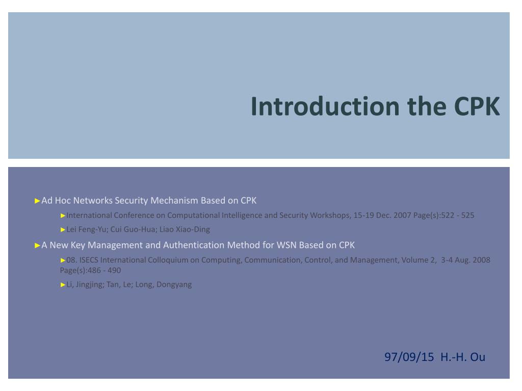 PPT - Introduction the CPK PowerPoint Presentation, free download - ID ...
