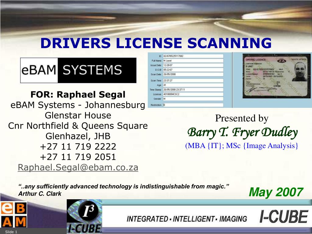 PPT - DRIVERS LICENSE SCANNING PowerPoint Presentation, free download ...
