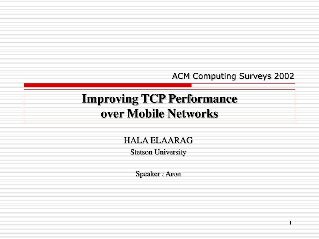 Ppt Improving Tcp Performance Over Mobile Networks Powerpoint
