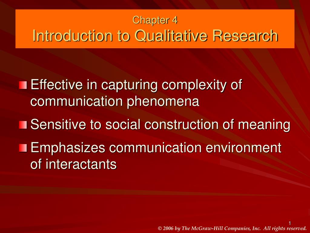 PPT - Chapter 4 Introduction to Qualitative Research PowerPoint ...