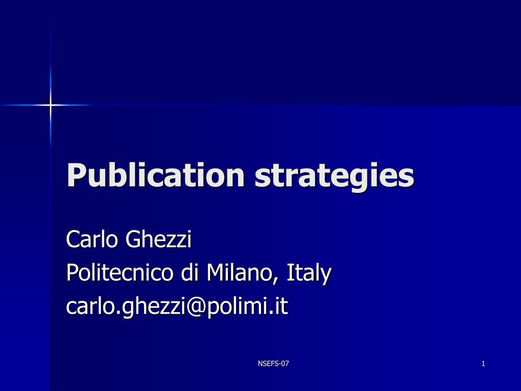 PPT - Publication strategies PowerPoint Presentation, free download ...
