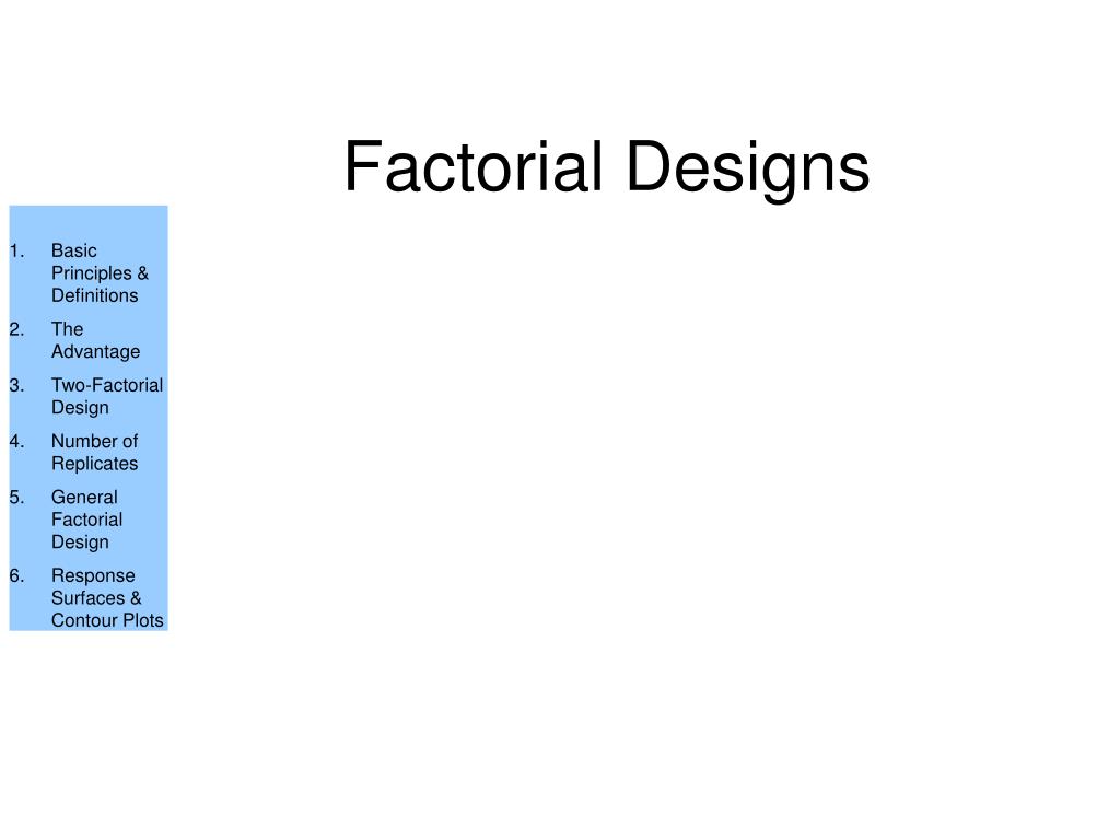 PPT - Factorial Designs PowerPoint Presentation, free download - ID:6520825