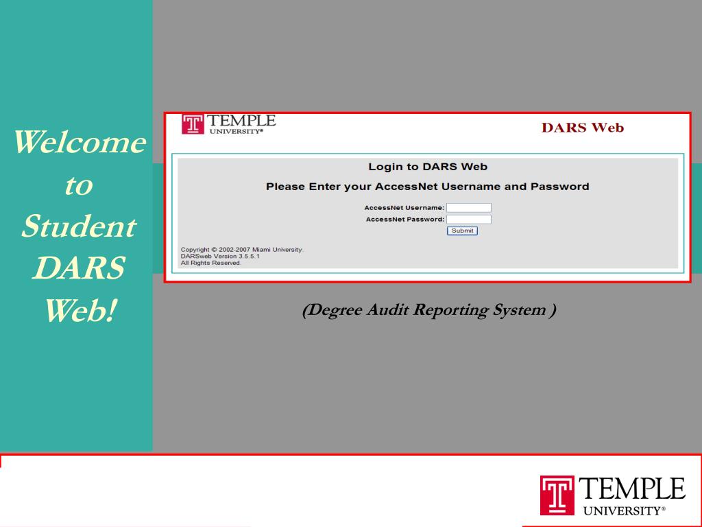 PPT - Welcome to Student DARS Web! PowerPoint Presentation, free ...