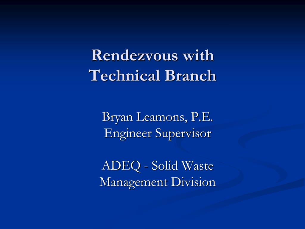 PPT - Rendezvous with Technical Branch PowerPoint Presentation, free ...