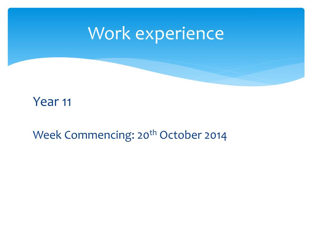 PPT - Work experience PowerPoint Presentation, free download - ID:6522958