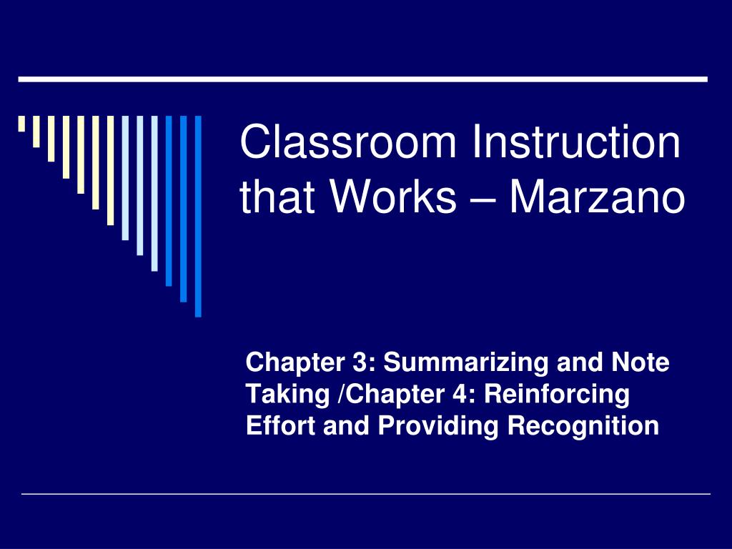 PPT - Classroom Instruction that Works – Marzano PowerPoint ...