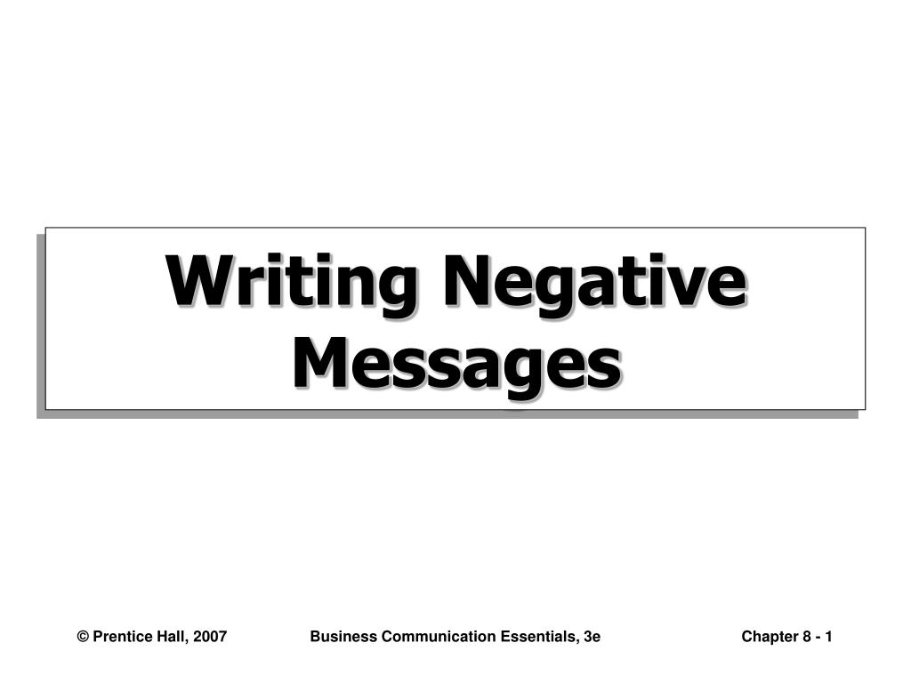 PPT - Writing Negative Messages PowerPoint Presentation, free download ...