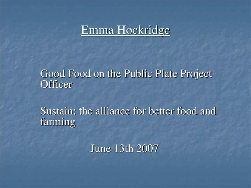 PPT - Sustainable Food Procurement for Public Health Initiatives ...