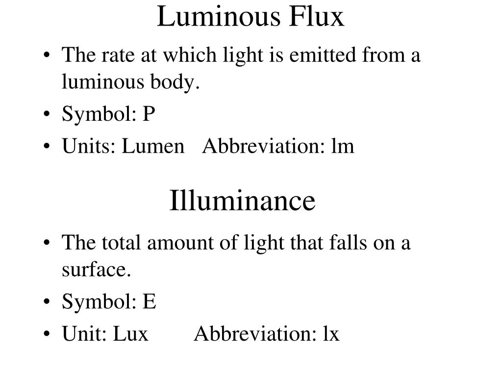 PPT - Luminous Flux PowerPoint Presentation, free download - ID:6528092