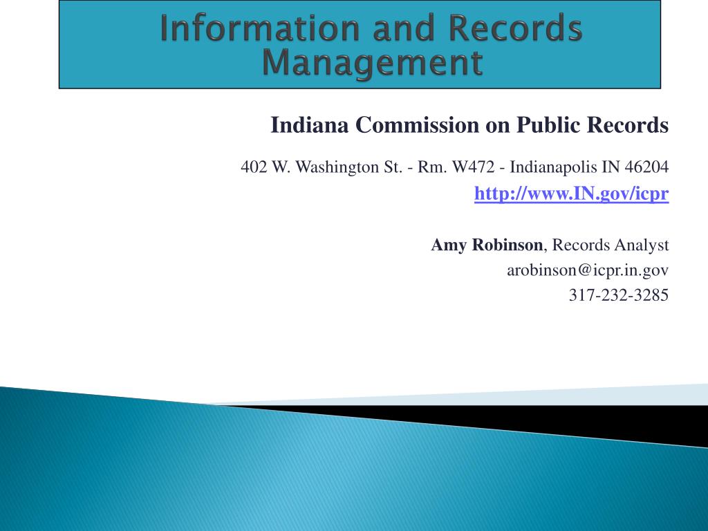 PPT - Information and Records Management PowerPoint Presentation, free ...