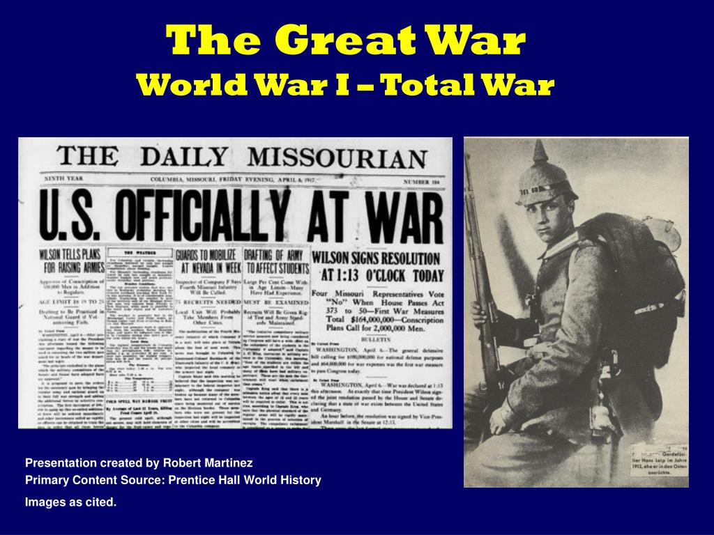 PPT - The Great War World War I – Total War PowerPoint Presentation ...