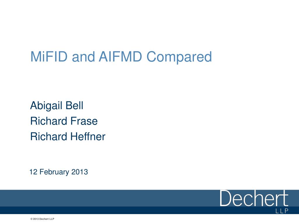 PPT - MiFID and AIFMD Compared PowerPoint Presentation, free download ...