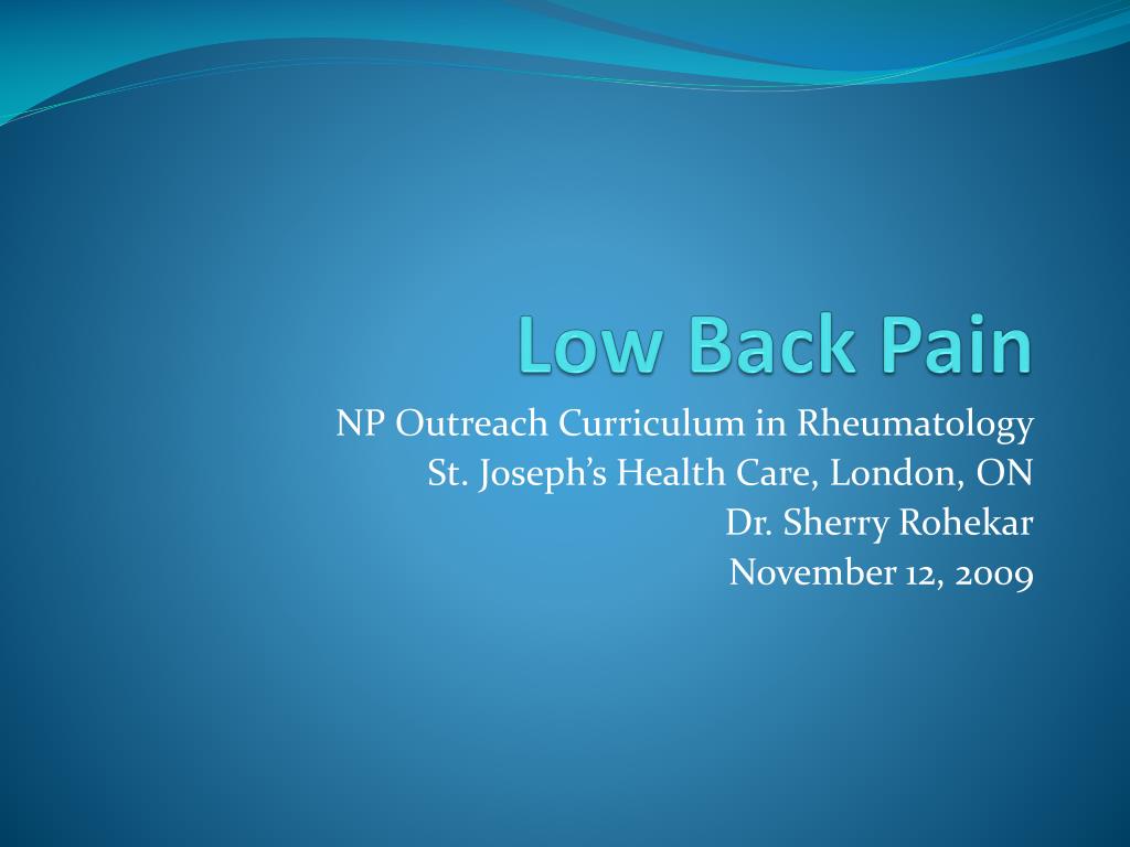 PPT - Low Back Pain PowerPoint Presentation, free download - ID:6530148
