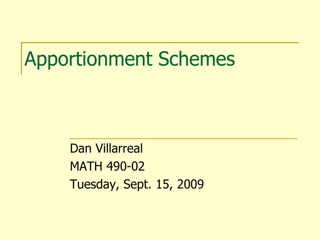 PPT - Apportionment Schemes PowerPoint Presentation, free download - ID ...