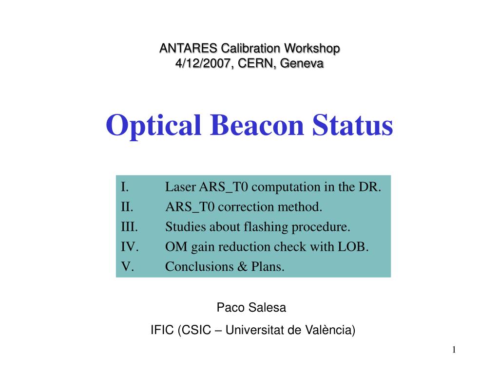 PPT - Optical Beacon Status PowerPoint Presentation, free download - ID ...