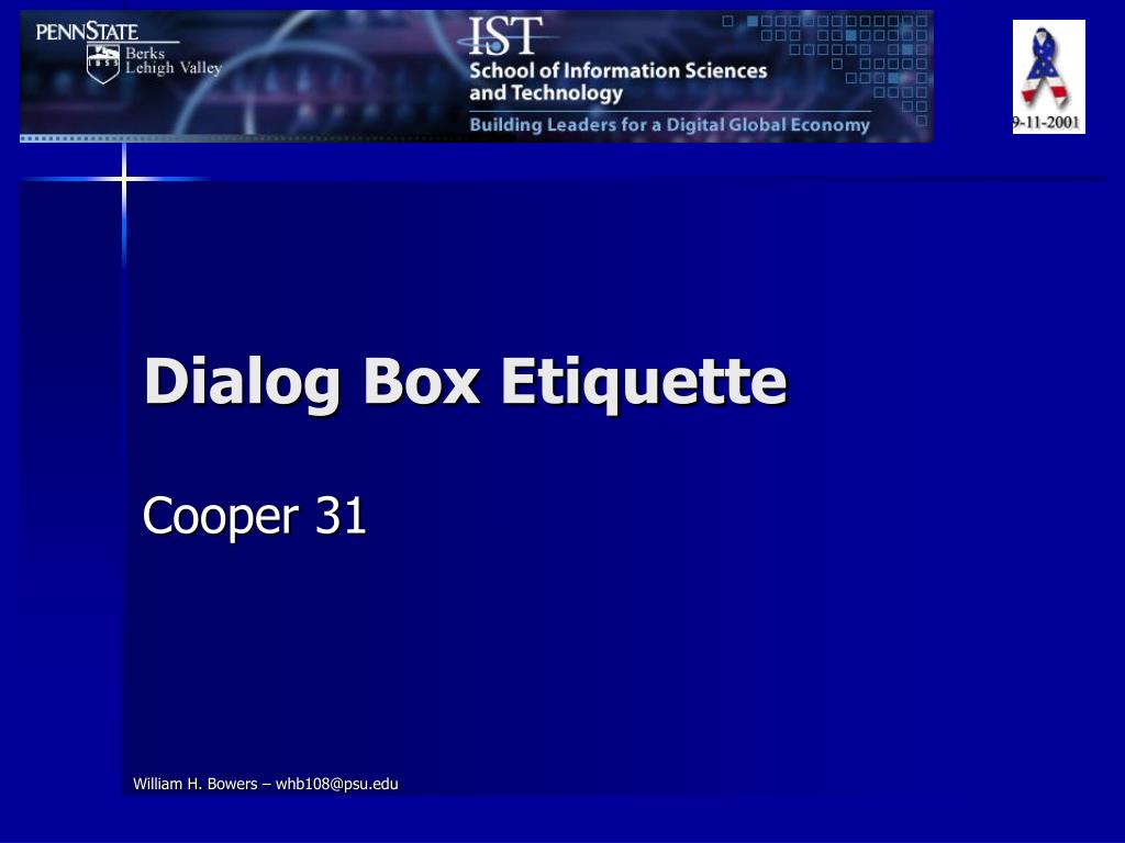 PPT - Dialog Box Etiquette PowerPoint Presentation, free download - ID ...
