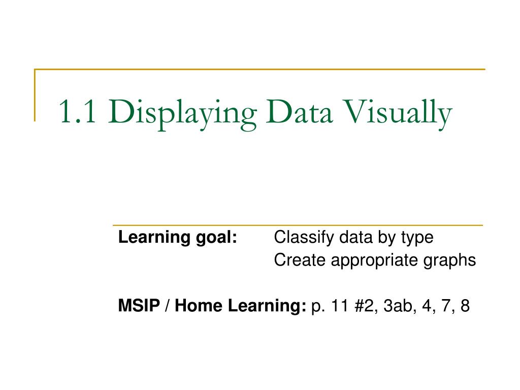 PPT - 1.1 Displaying Data Visually PowerPoint Presentation, free ...