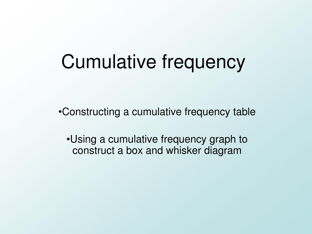 PPT - Cumulative frequency PowerPoint Presentation, free download - ID ...
