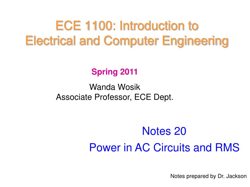 PPT - ECE 1100: Introduction to Electrical and Computer Engineering ...