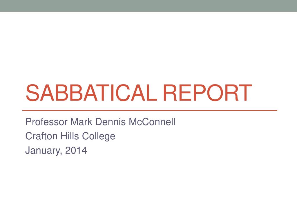 PPT - Sabbatical Report PowerPoint Presentation, free download - ID:6552434