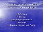 PPT - Graphing Quadratic Functions vertex Form PowerPoint Presentation ...